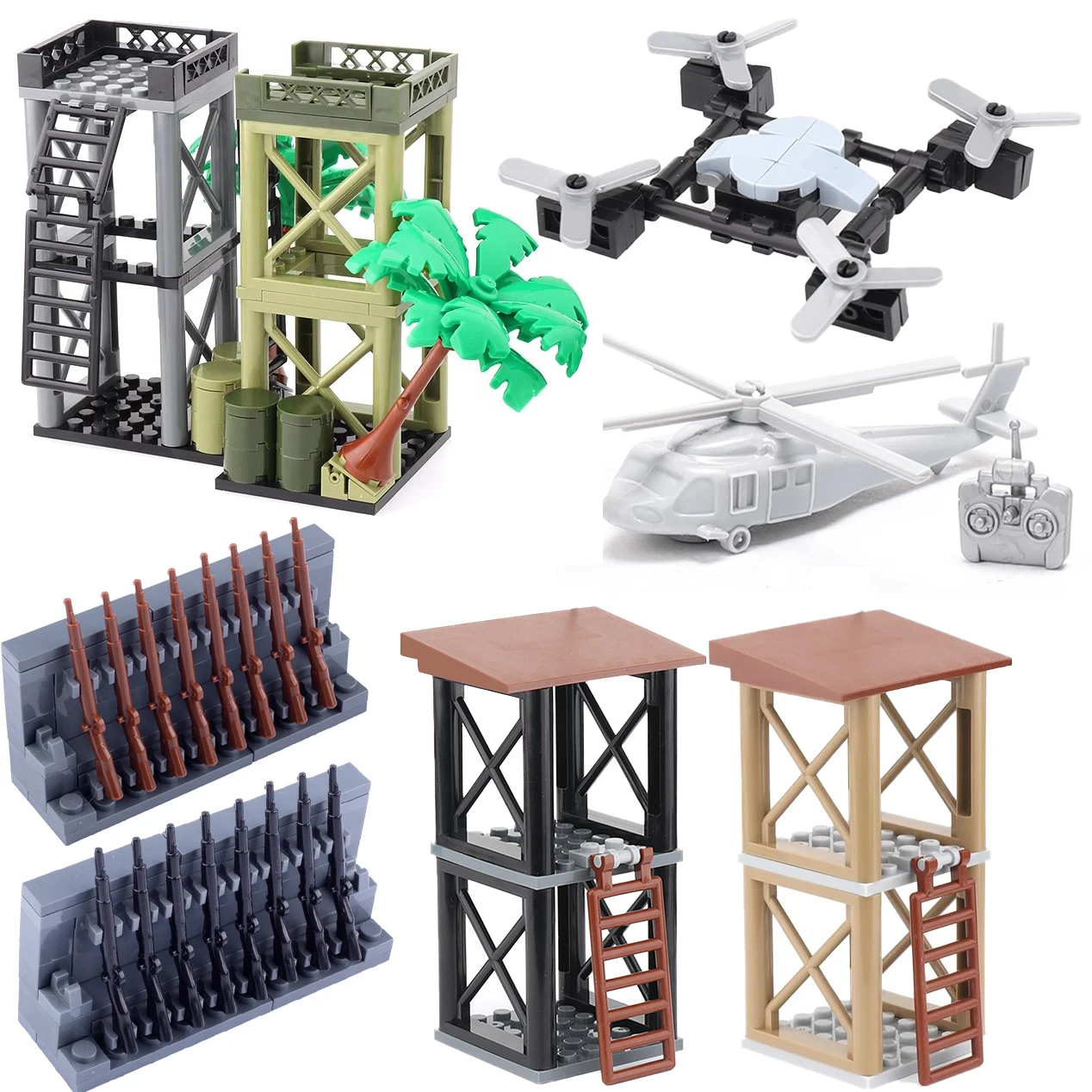 MOC-Modern-SWAT-Base-Watch-Tower-Building-Blocks-Kit-Drone-Controlled ...