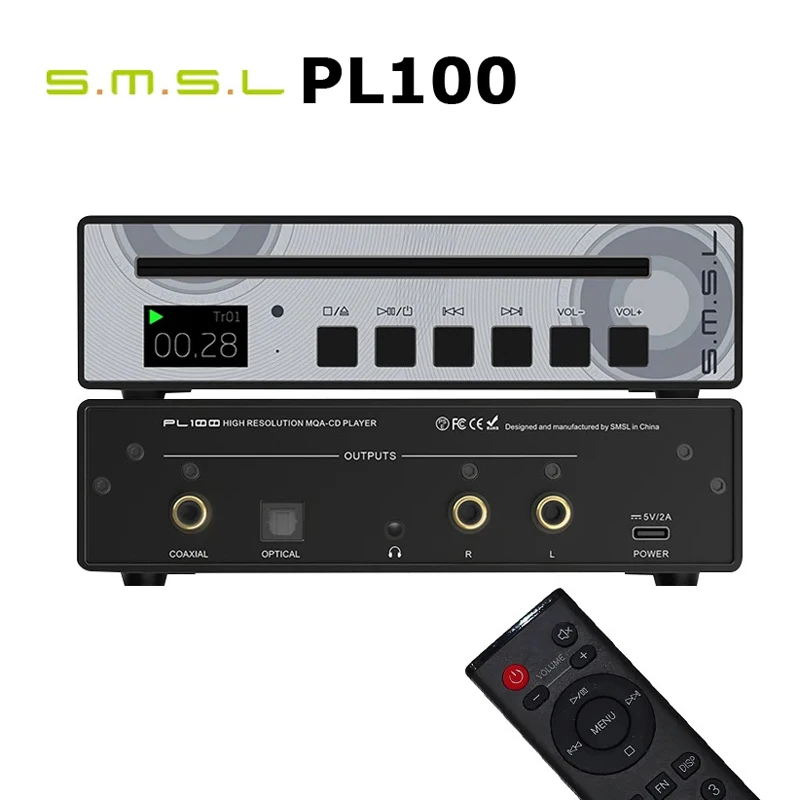 SMSL PL100 CS43131 Chip CD Player Output Power 30Ω 60mW RCA /3.5mm ...