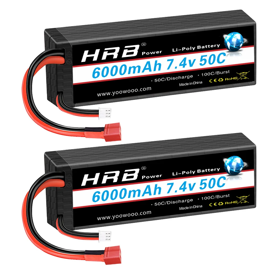 Hrb 2s 7,4 v 6000mah lipo batterie 60c hartwagen autobatterie für rc auto lkw monster rc auto ...