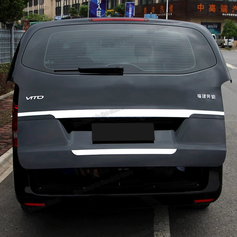 Shiny Silver Car Tail Door Trims For Mercedes Benz Vito 2015 2016 2017 ...