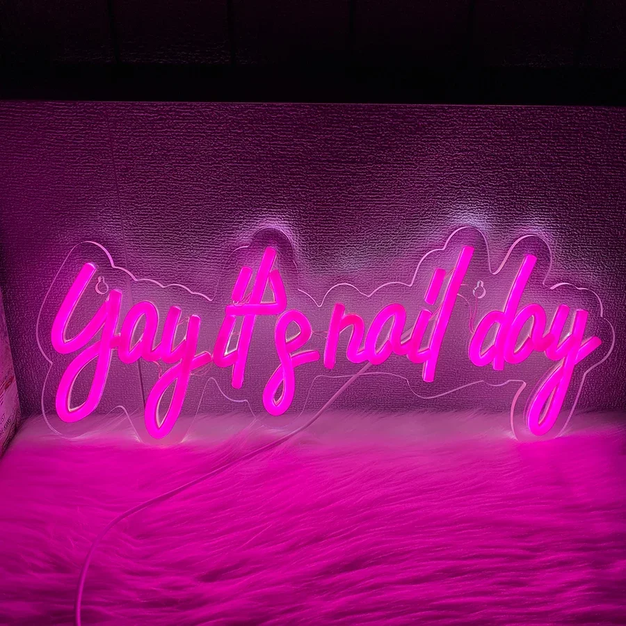 Nail Open Welcome Signs, Commercial Lights, Makeup Studio Decor， Pink ...