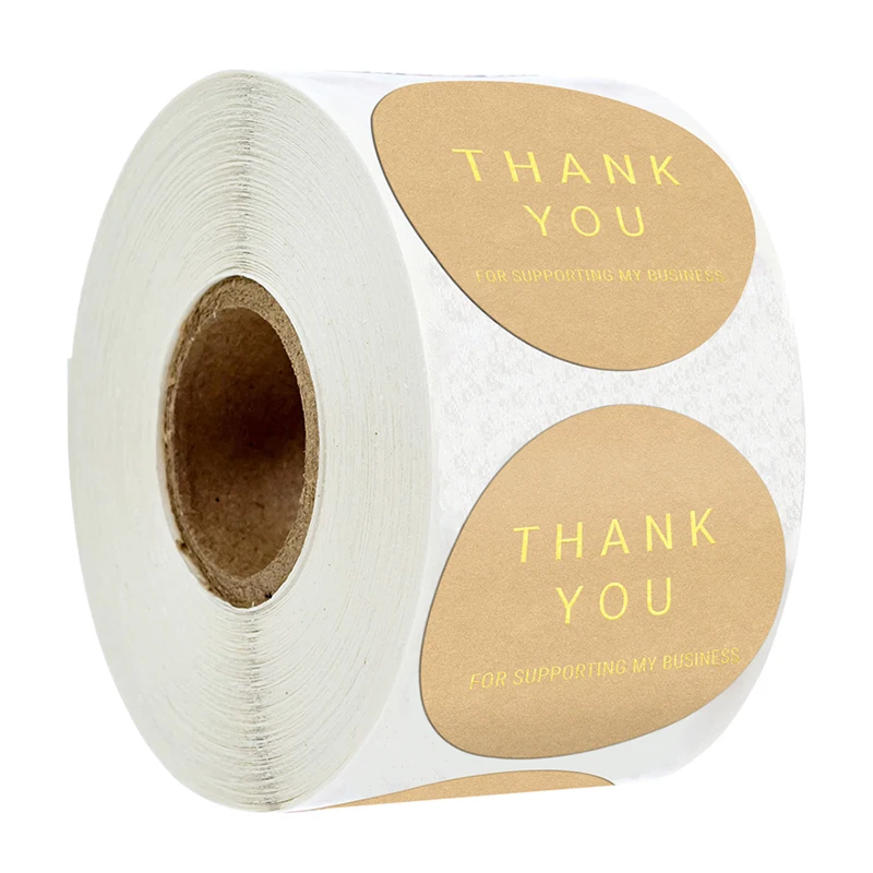 500-Pcs-Thank-You-Stickers-Natural-Tasteless-Kraft-Paper-Sealing-Labels ...