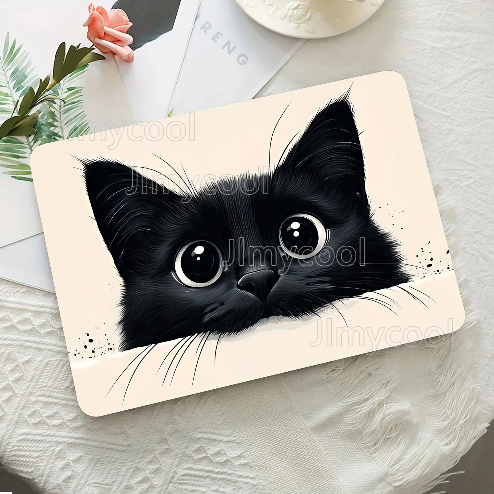 Pack of 2 Cute Cat Head Laptop Stickers Scratch Resistant Vinyl Scratch ...