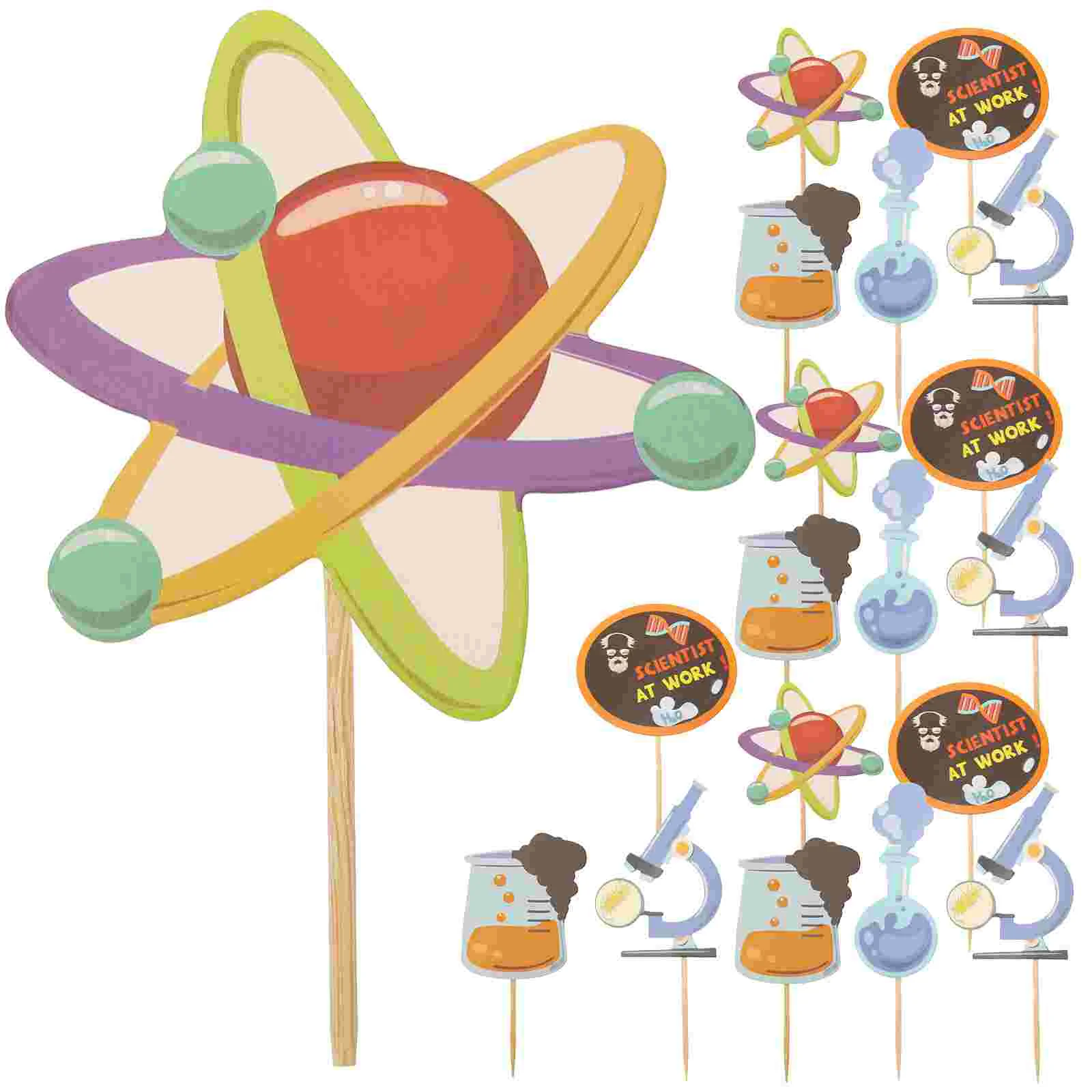 20-Pcs-Science-Cake-Inserts-Baby-Science-Party-Decorationsations ...