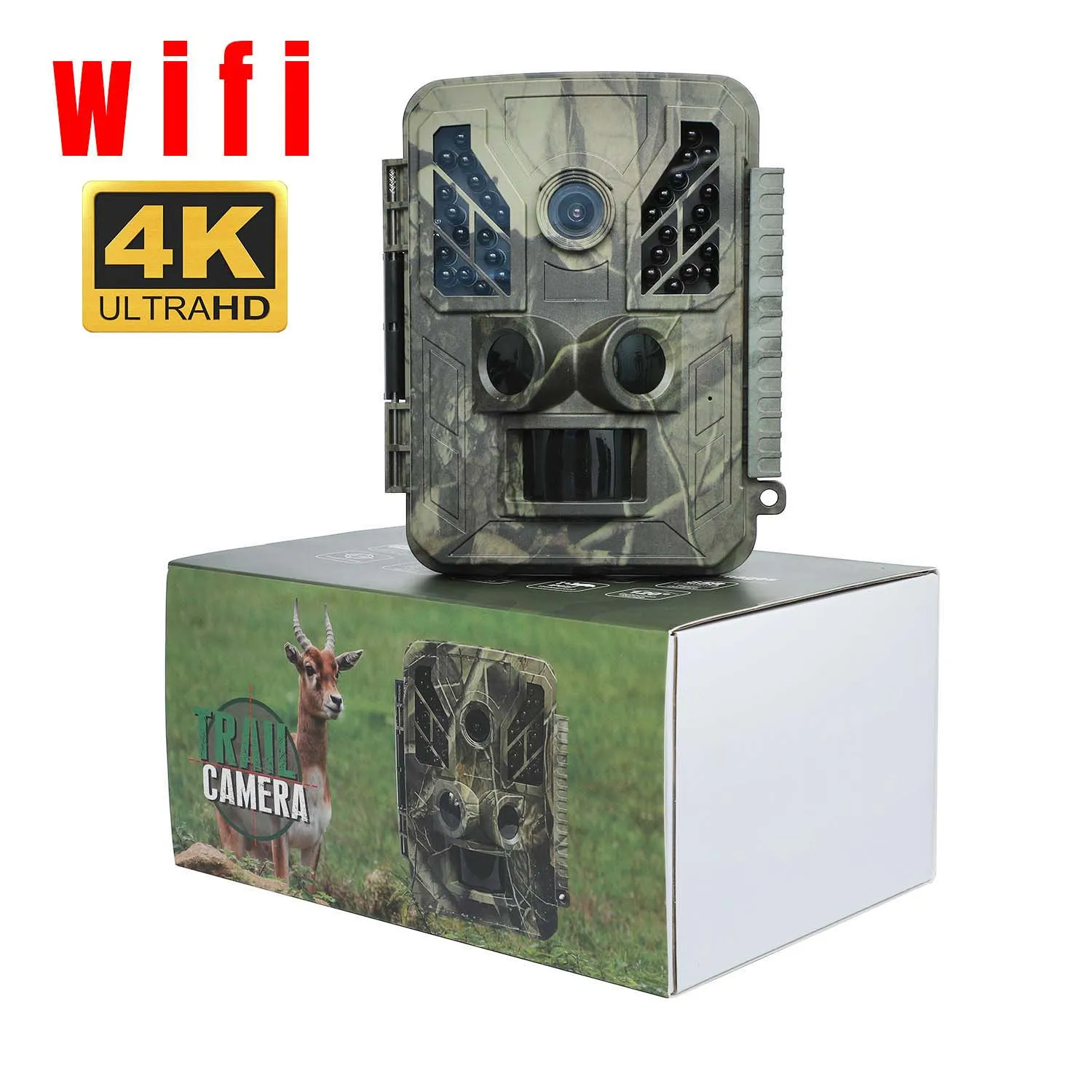 4K Wifi Wildlife Trail Camera Outdoor Mini 32MP Infrared Hunting Camera ...