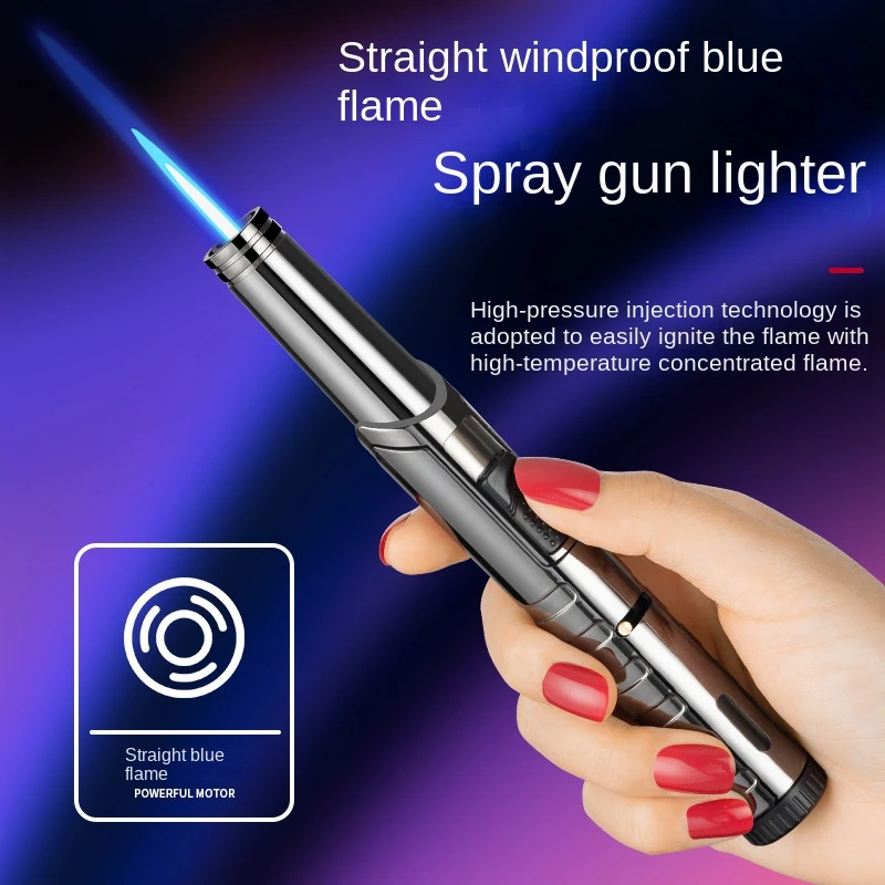 Longue Bande Spray Gun Turbo Blue Flame Gas Lighter Kitchen Cooking ...