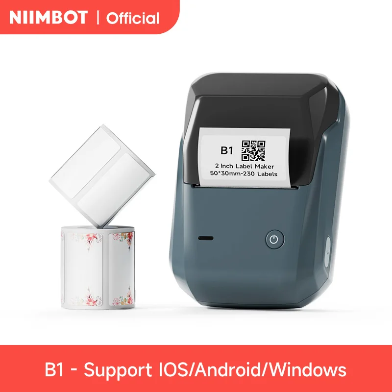 Niimbot B1 Thermal Label Printer Bluetooth Portable Pocket Label Maker Barcode QR Code Self ...
