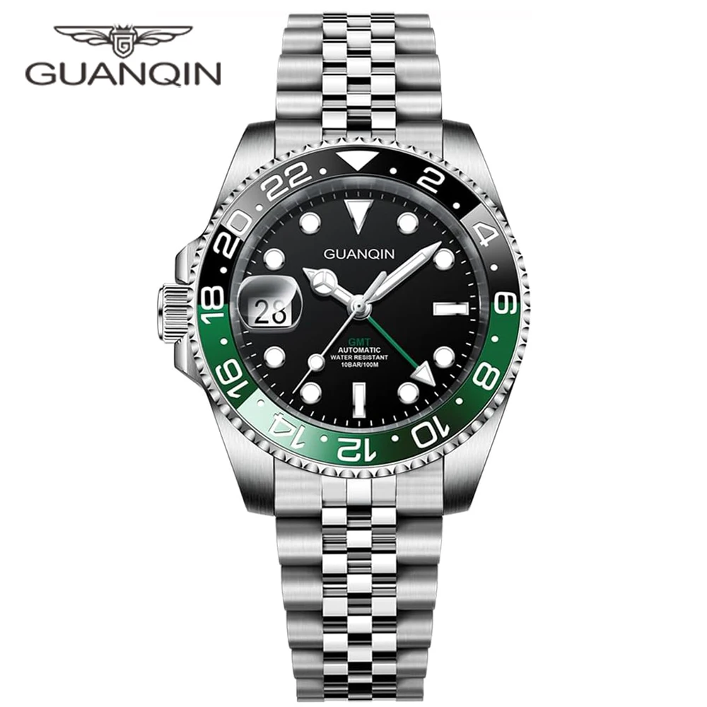 2025 New GMT Men's Watches GUANQIN Luxury Men Mechanical Wristwatches ...