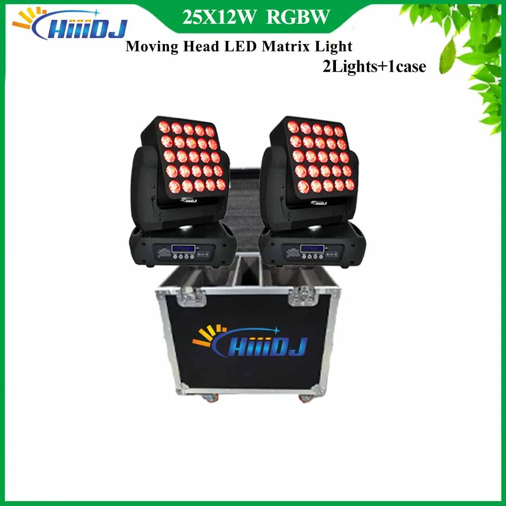 Flight-Case-2Pcs-LED-25x12W-Matrix-Moving-Head-Wash-DJ-Light-Point ...