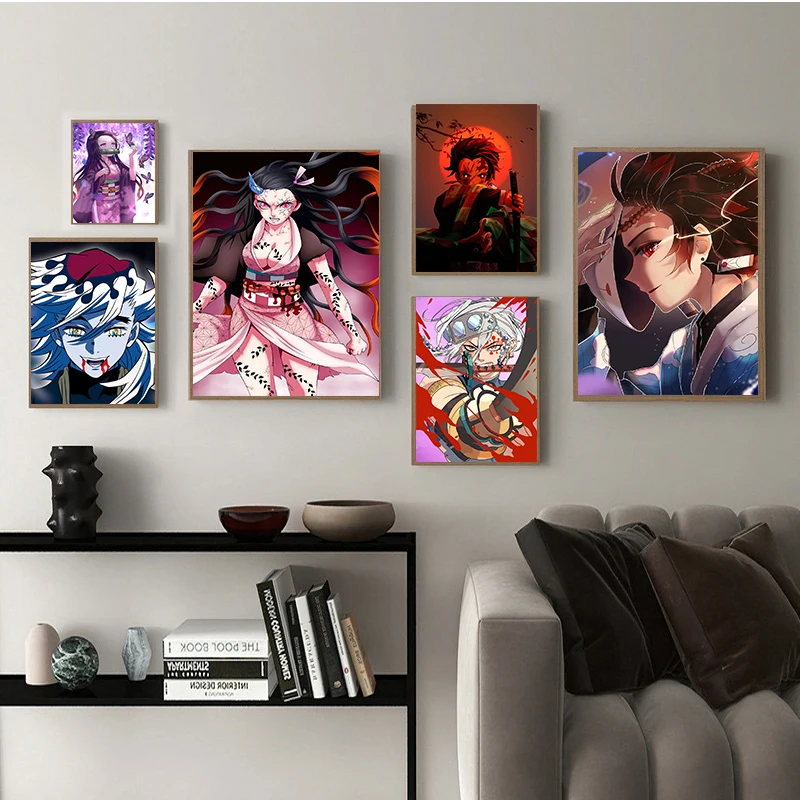 Japanese-Anime-Demon-Slayer-Ghost-Killing-Blade-Poster-Prints-Canvas ...