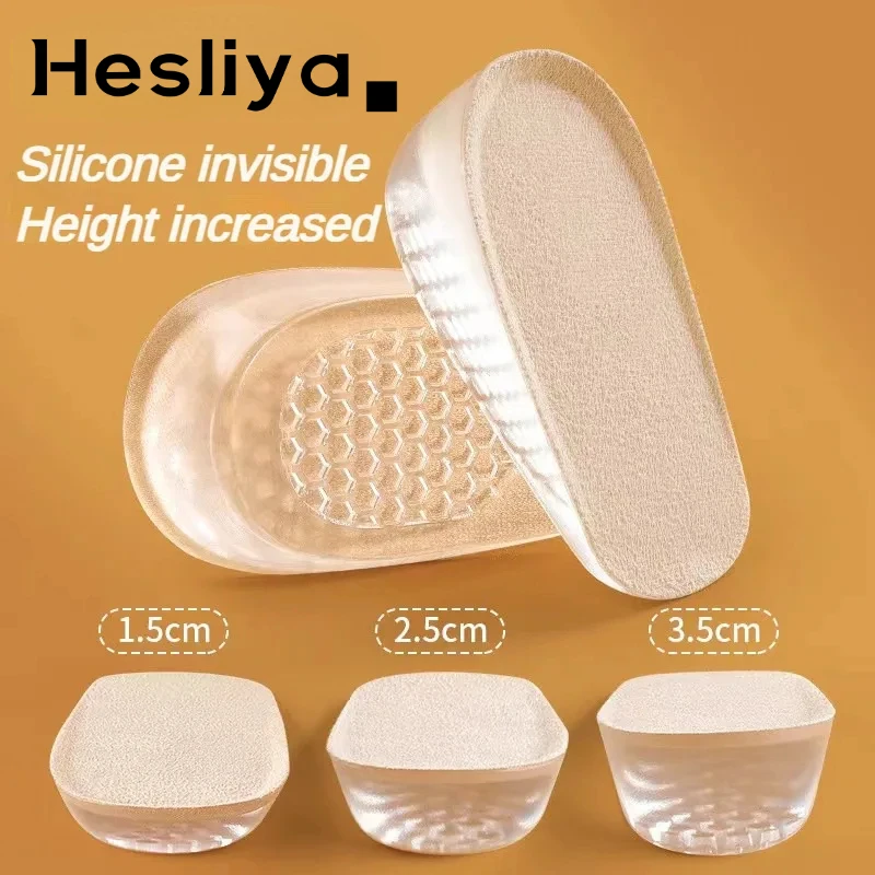 Invisible-Height-Increase-Silicone-Insoles-Arch-Support-Gel-Heel-Pads ...