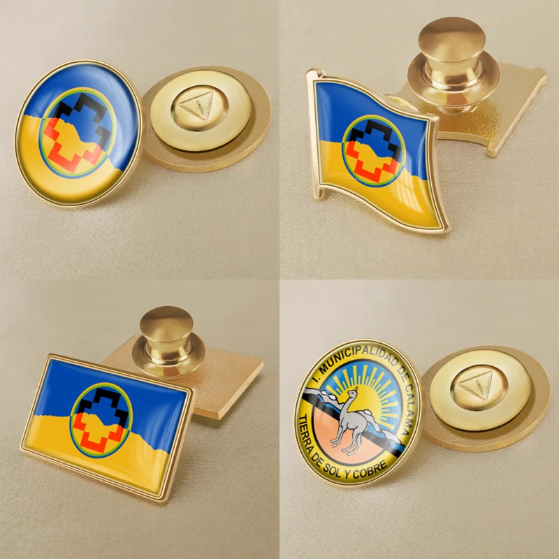 Pin de solapa con bandera de Calama de Chile, insignias