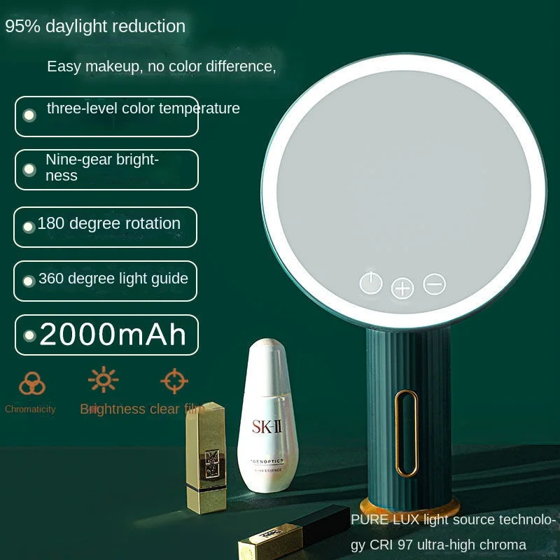 Round-Mirror-With-Light-Makeup-Mirror-with-led-light-Vanity-Make-up ...