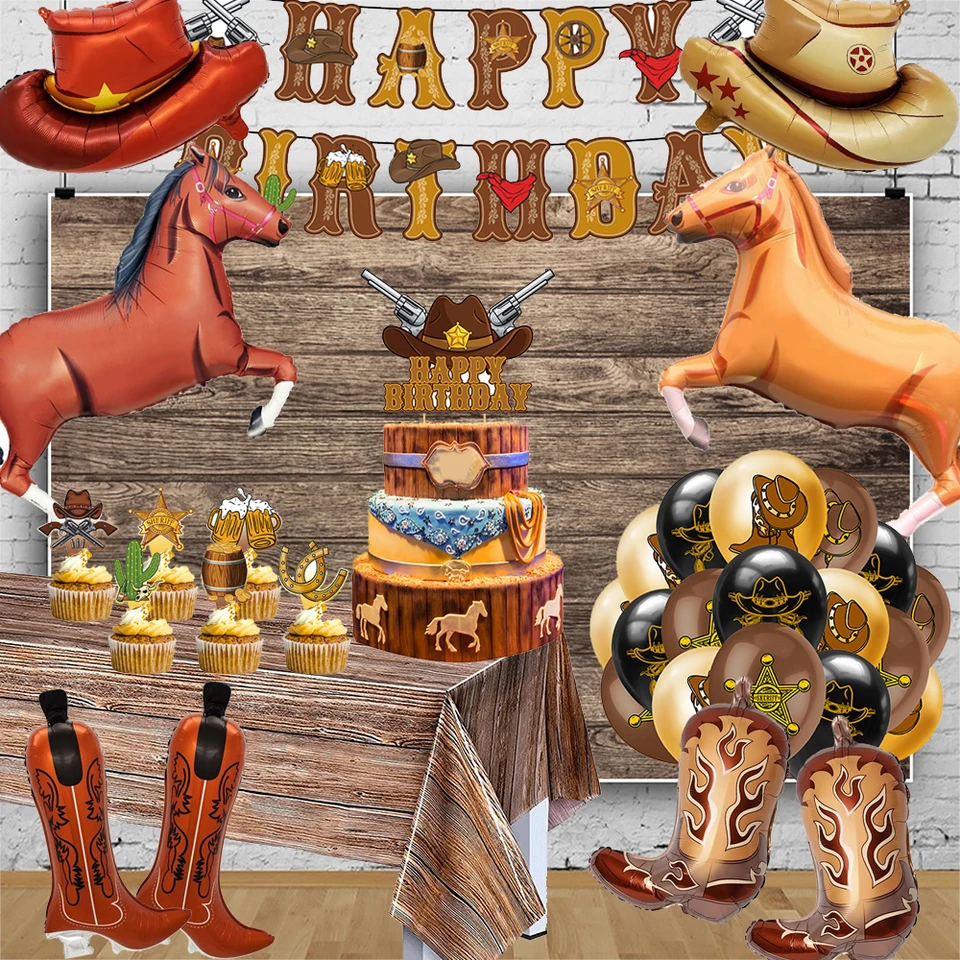 Boots On The Ground Backdrop Laeacco 8x6ft Western Cowboy Birthday ...
