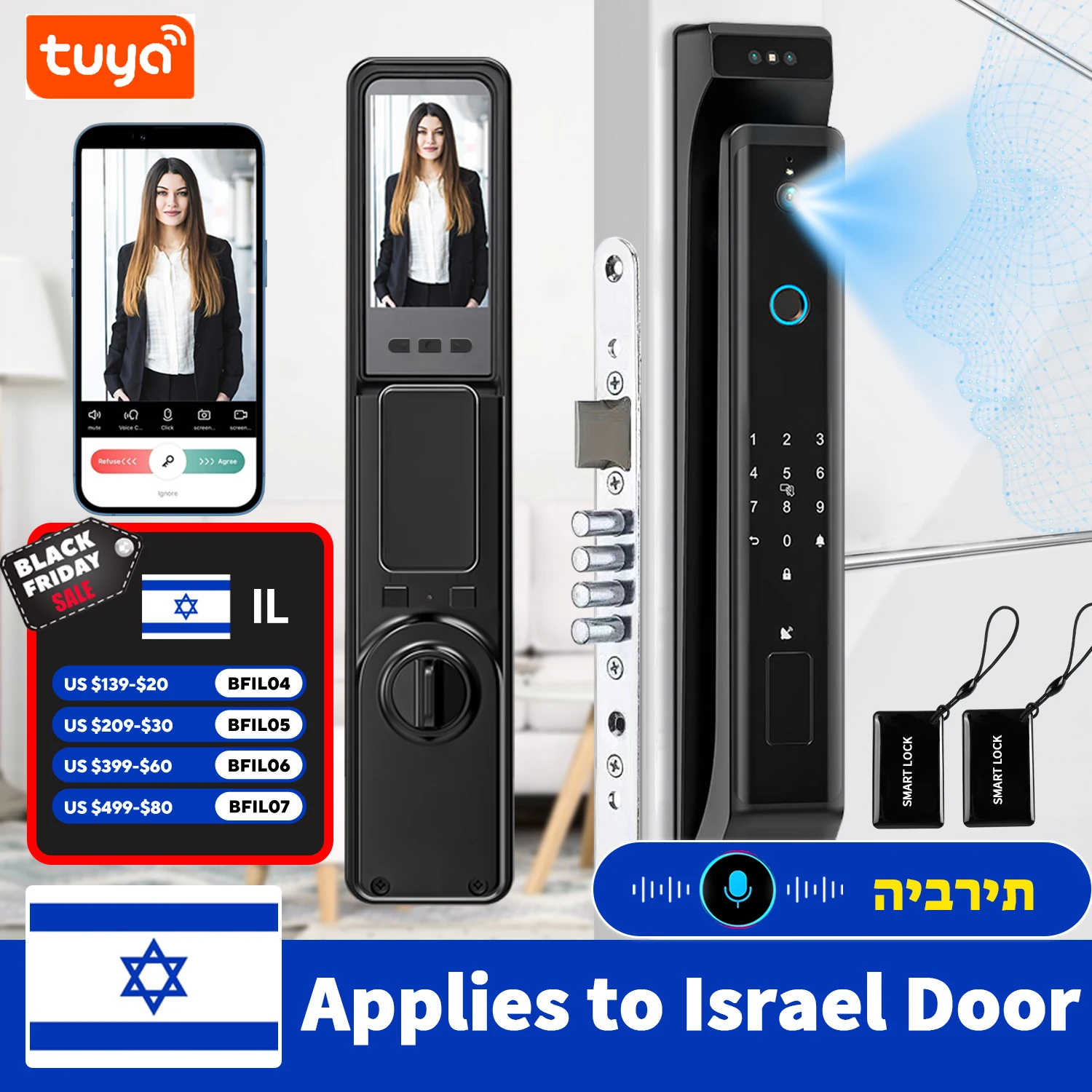 Israel-Lock-Tuya-wifi-facial-Digital-Electronic-lock-Smart-Door-Lock ...