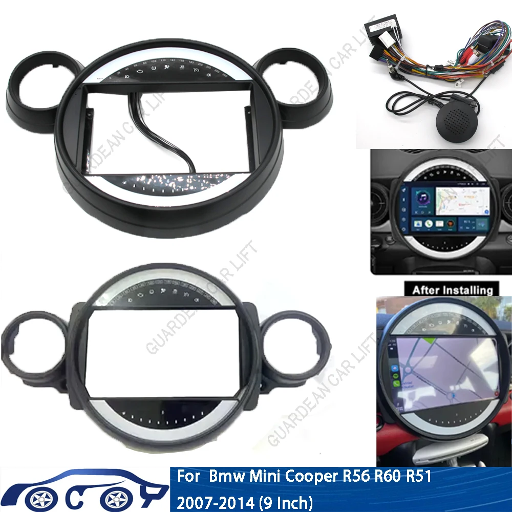For-Bmw-Mini-Cooper-R56-R60-R51-2007-2014-9-Inch-Car-Radio-Fascias-Dash ...
