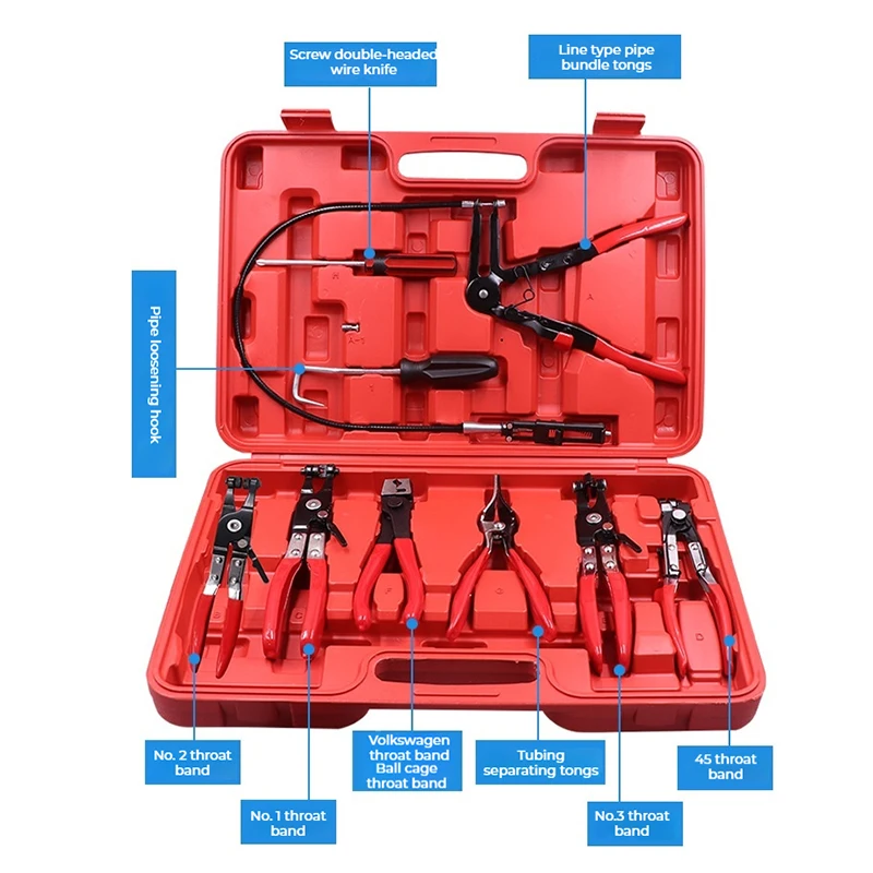 9Pcs-Automatic-Hose-Clamp-Ring-Clamp-Set-Flexible-Cable-Wire-Type-Joint ...