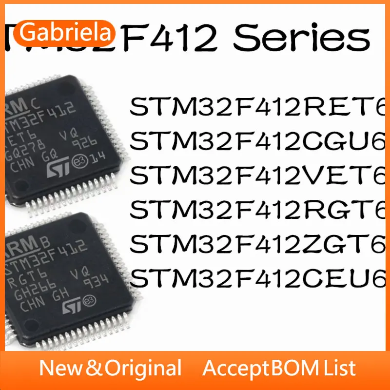 STM32F412RET6 STM32F412CGU6 STM32F412VET6 STM32F412RGT6 STM32F412ZGT6 STM32F412CEU6 Original ...