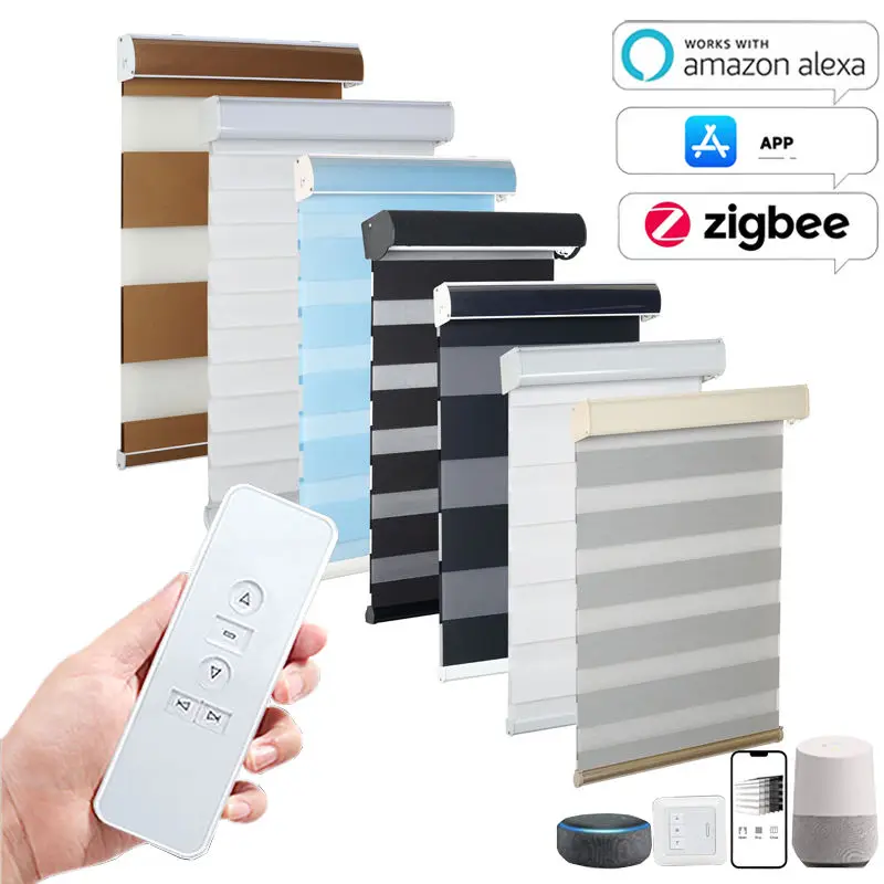 Zebra-Blinds-Blackout-Roller-Electric-Motorized-Remote-APP-WIFI-Window ...