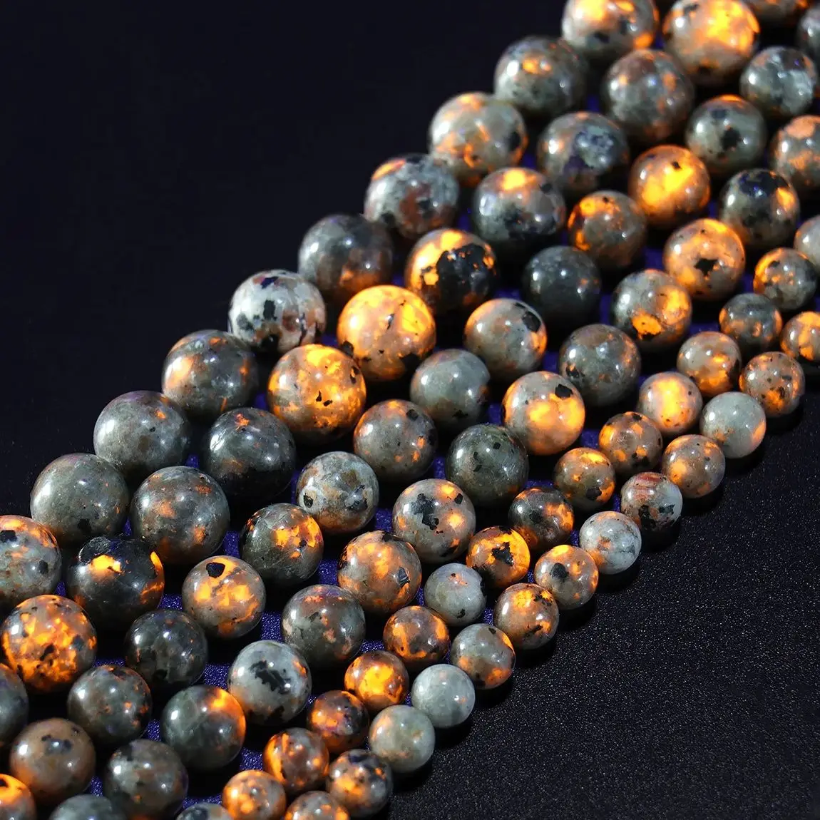 4/6/8/10mm Natural Flame Gemstone Stone Beads Round Loose Spacer Beads ...