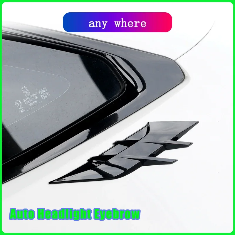 2PCS Auto Headlight Eyebrow Universal Car Lamp Cover Sticker Self ...