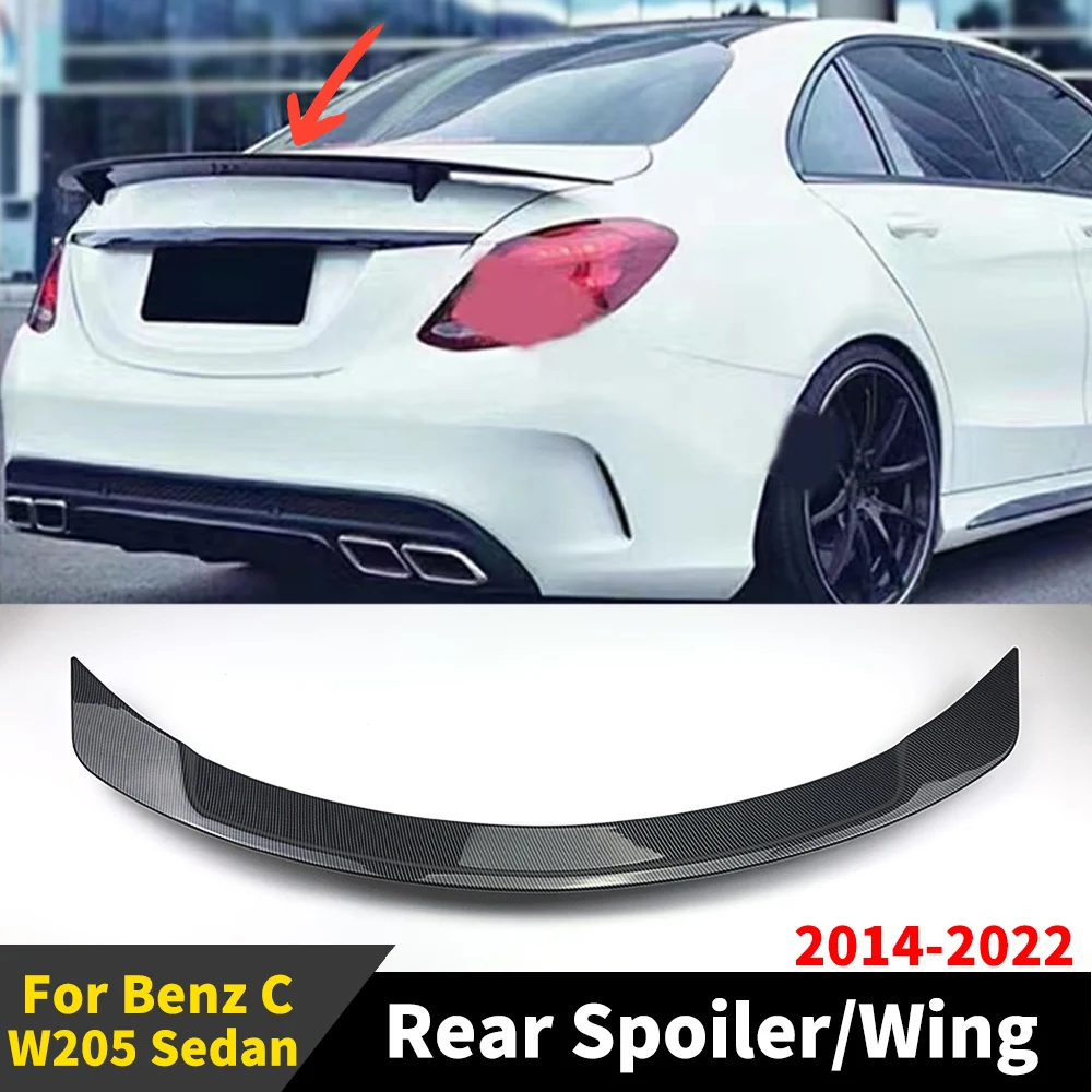 Air Deflector Rear Spoiler Wing Trim Trunk Boot Lip For Mercedes Benz C ...