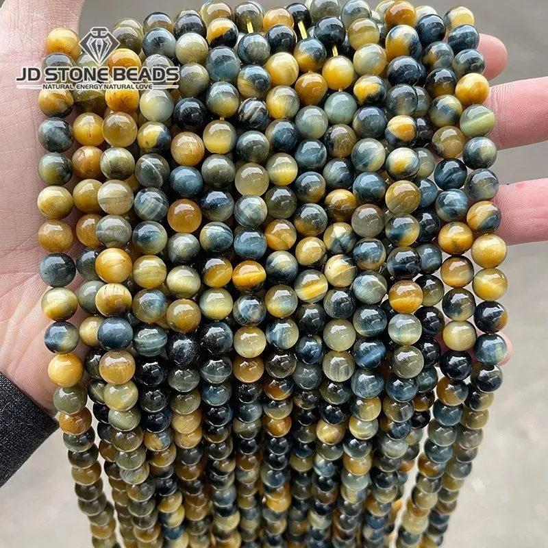 5A-Dyed-Color-Dream-Tiger-Eyes-Beads-Natural-Stone-Smooth-Loose-Bead ...