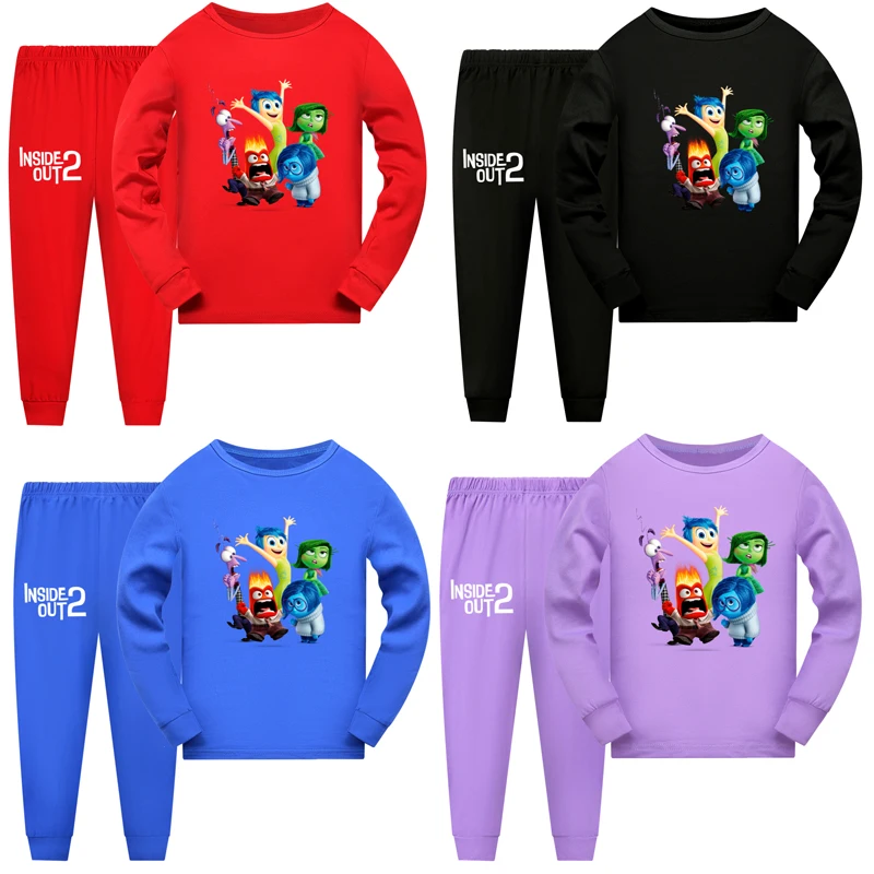 New Inside Out 2 Costume Kids Cartoon JOY Pajama Sets Baby Girls Long ...
