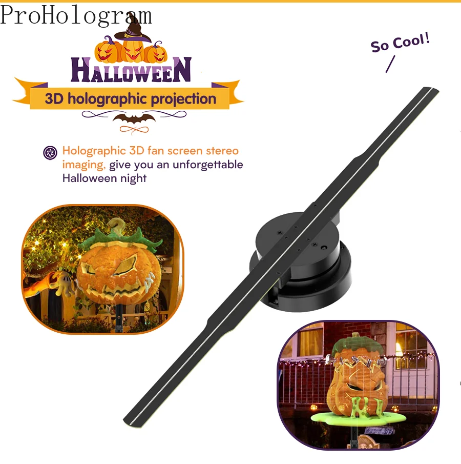 3D Hologram Projector Fan Wifi 42cm 244 LED App Control Led Display Sign Advertising Machine ...