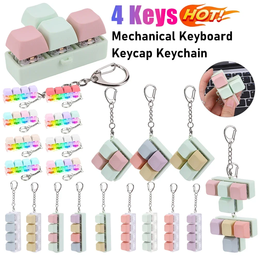 Keyboard Decompression 4 Keys Keyboard Fidget with LED Light Keyboard ...