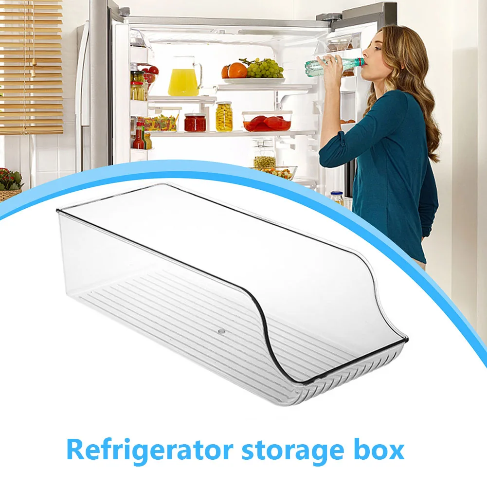 Refrigerator-Organizer-Storage-Rack-Food-Container-Plastic-Transparent ...