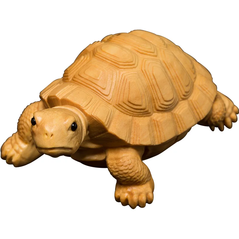 Chinese-Miniature-Yellow-Tortoise-Exquisite-Wooden-Money-Turtle-Carving ...