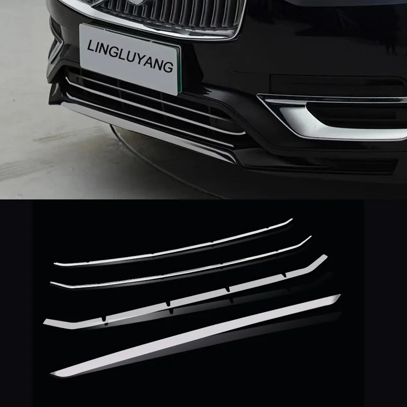 For-volvo-xc90-chrome-decorative-stainless-steel-front-bumper-trim ...