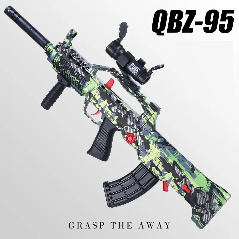 Qbz 워터 젤 블래스터 건 에어소프트 라이플 스나이퍼 전기 자동 장난감 총 페인트 볼 공압 무기 성인 소년 Cs 파이팅 전술
