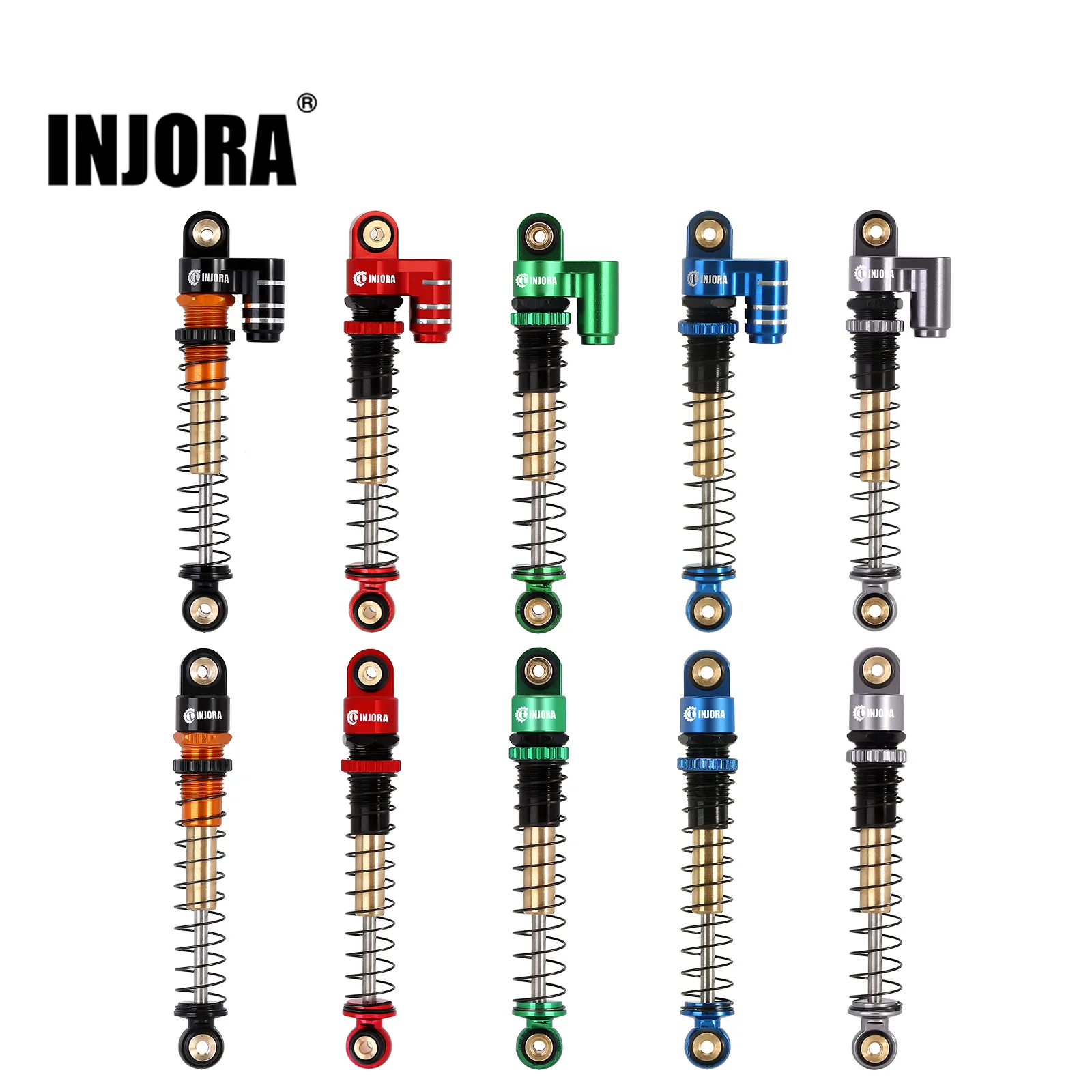 INJORA 43MM Shock Absorber Aluminum Threaded Tele Damper Upgrade for 1/ ...