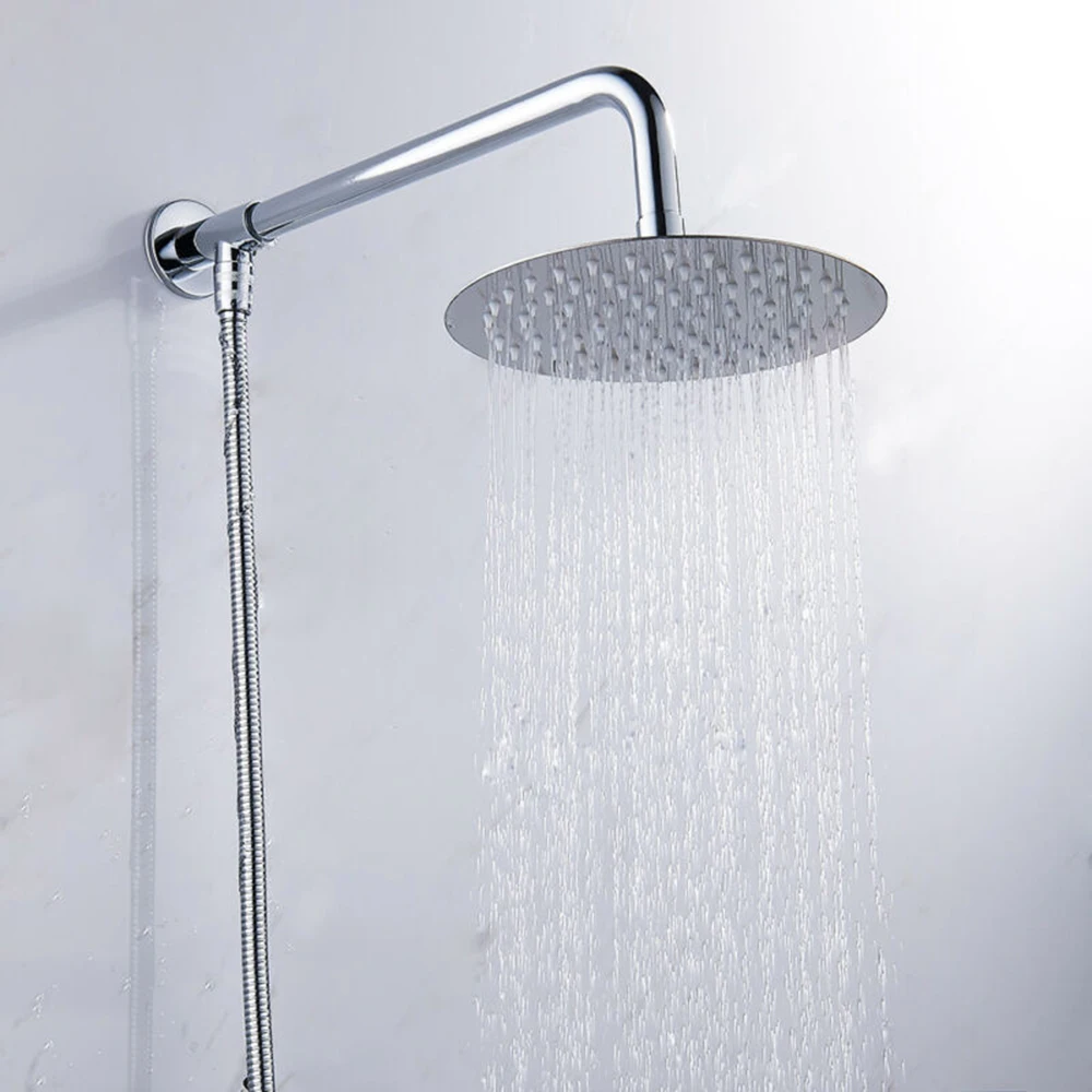 Fashion-New-Useful-Shower-Head-Chrome-Overhead-Rainfall-Round-Silver ...