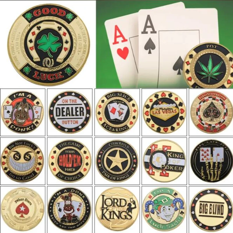 10Pcs-Metal-Poker-Coin-Golden-Exquisite-Patterns-Electroplating-Process ...