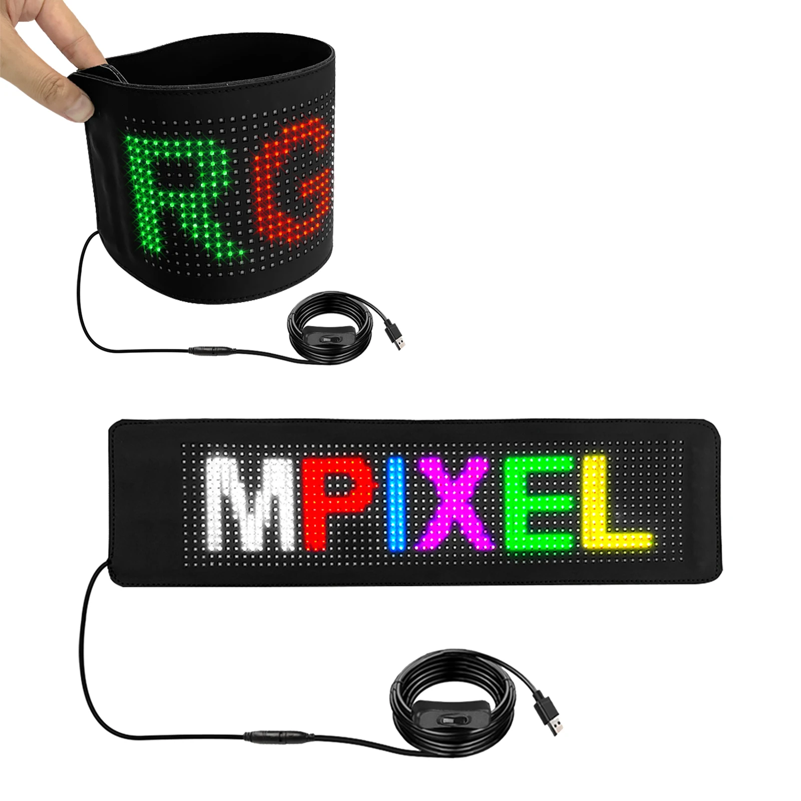 Flexible-LED-Car-Sticker-Glow-Panel-Light-Up-Scrolling-Custom-Window ...