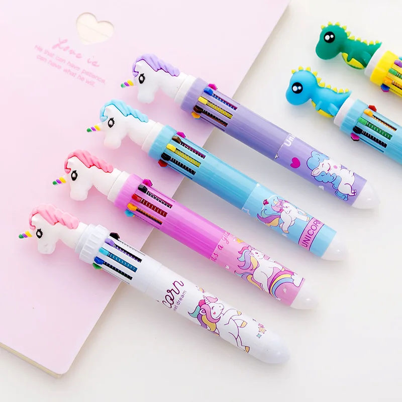 1Pcs-Ten-Color-Colored-Ballpoint-Pen-Cute-Kawaii-Cartoon-Unicorn ...
