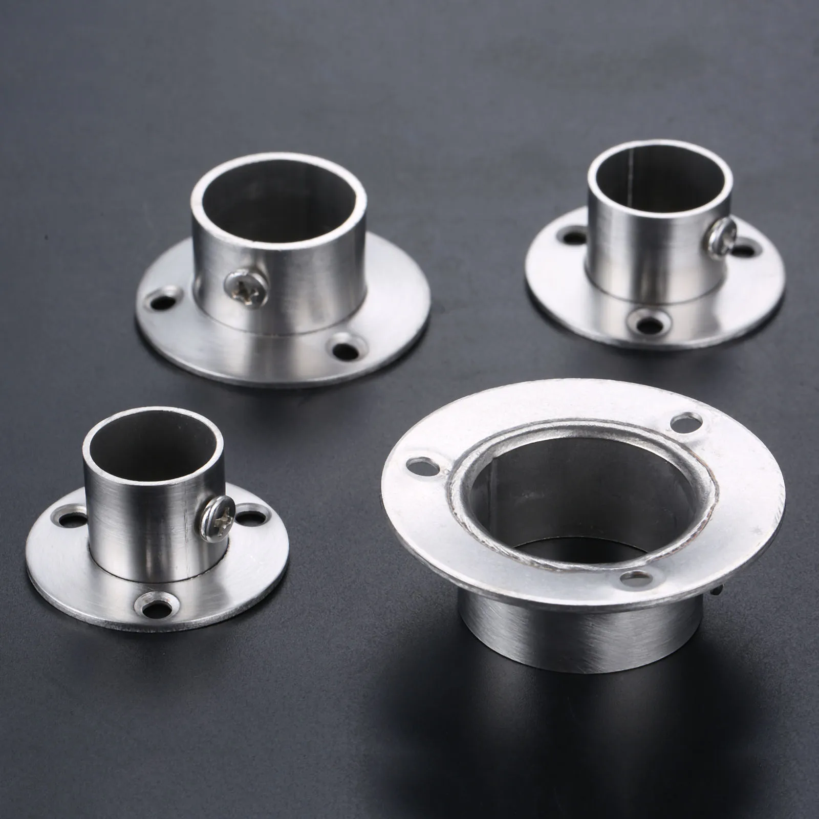 2Pcs-19-22-25mm-Stainless-Steel-Wardrobe-Rail-Support-Closet-Rod-Flange ...