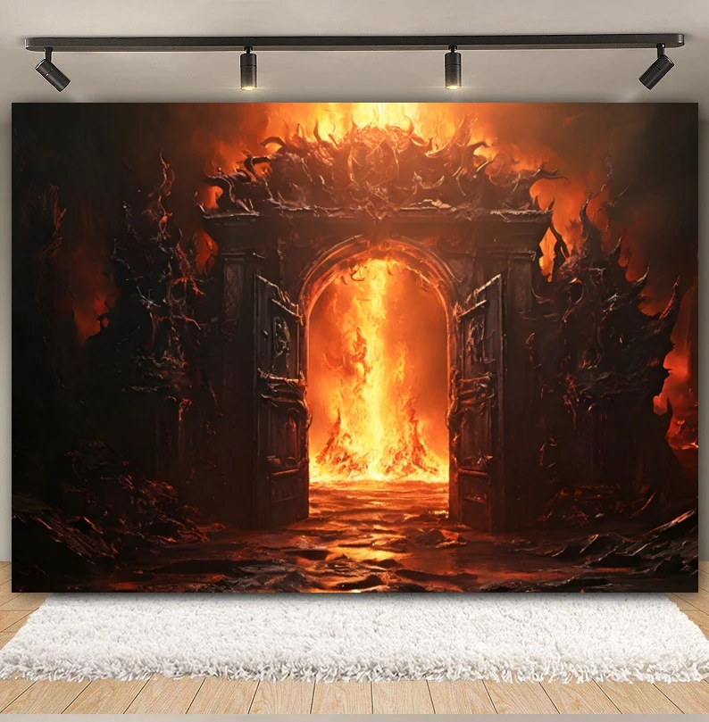 Hell-Gate-Hellfire-Halloween-Backdrop-Horror-Hell-Flame-Gate-Grim ...