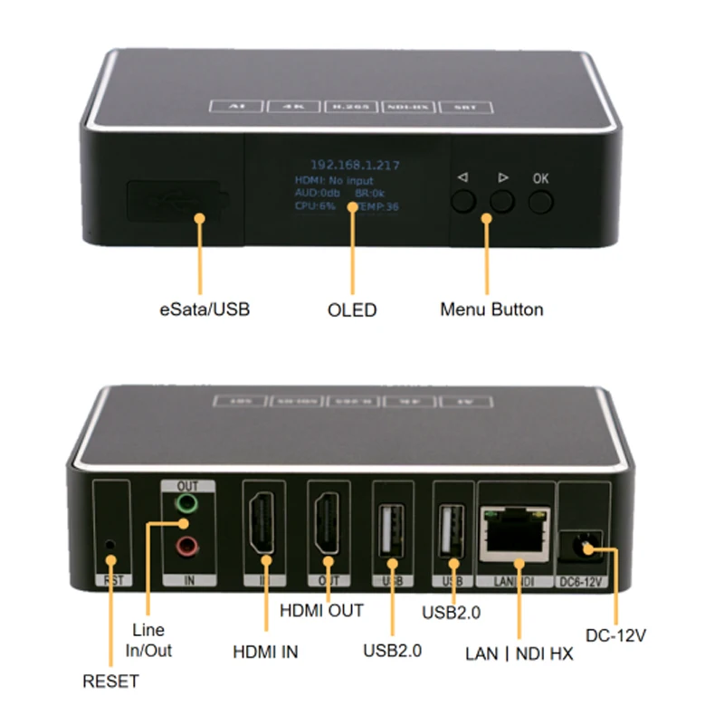 4K@30 H.265/H.264 video encoder and decoder HDMI to IP and IP to HDMI ...