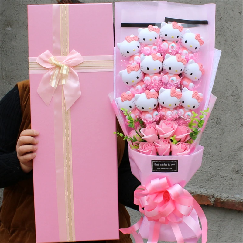 Cartoon Hello Kitty Kawaii Plush Stuffed Bouquet - KawaiiMerch.com
