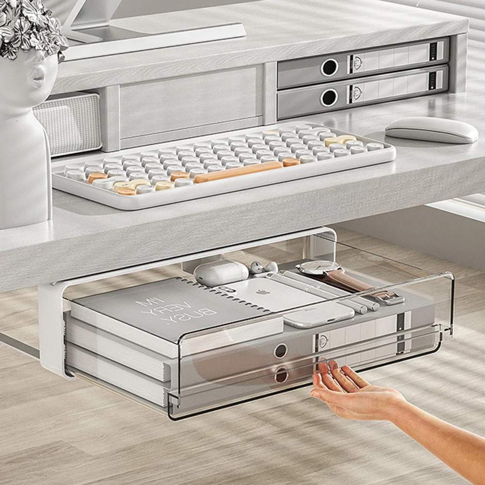 Underdesk-Storage-Box-Hidden-Cosmetic-Storage-Box-Desk-And-Pencil ...