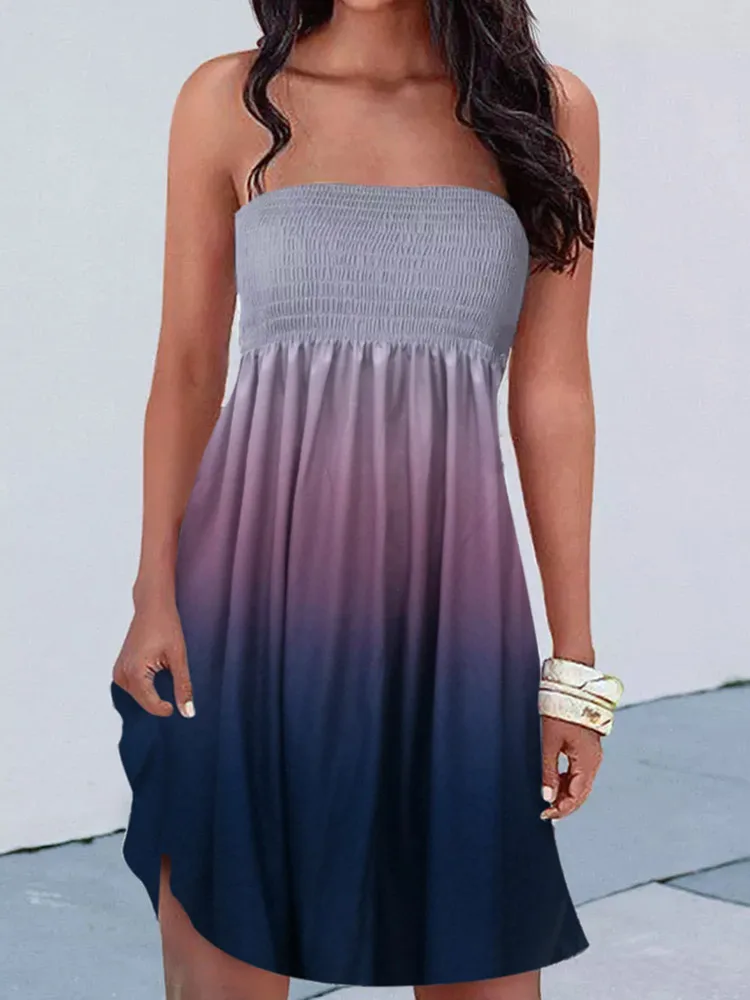 Women-s-Summer-Gradient-Smocked-Strapless-Mini-Dresses-Casual-Beach ...