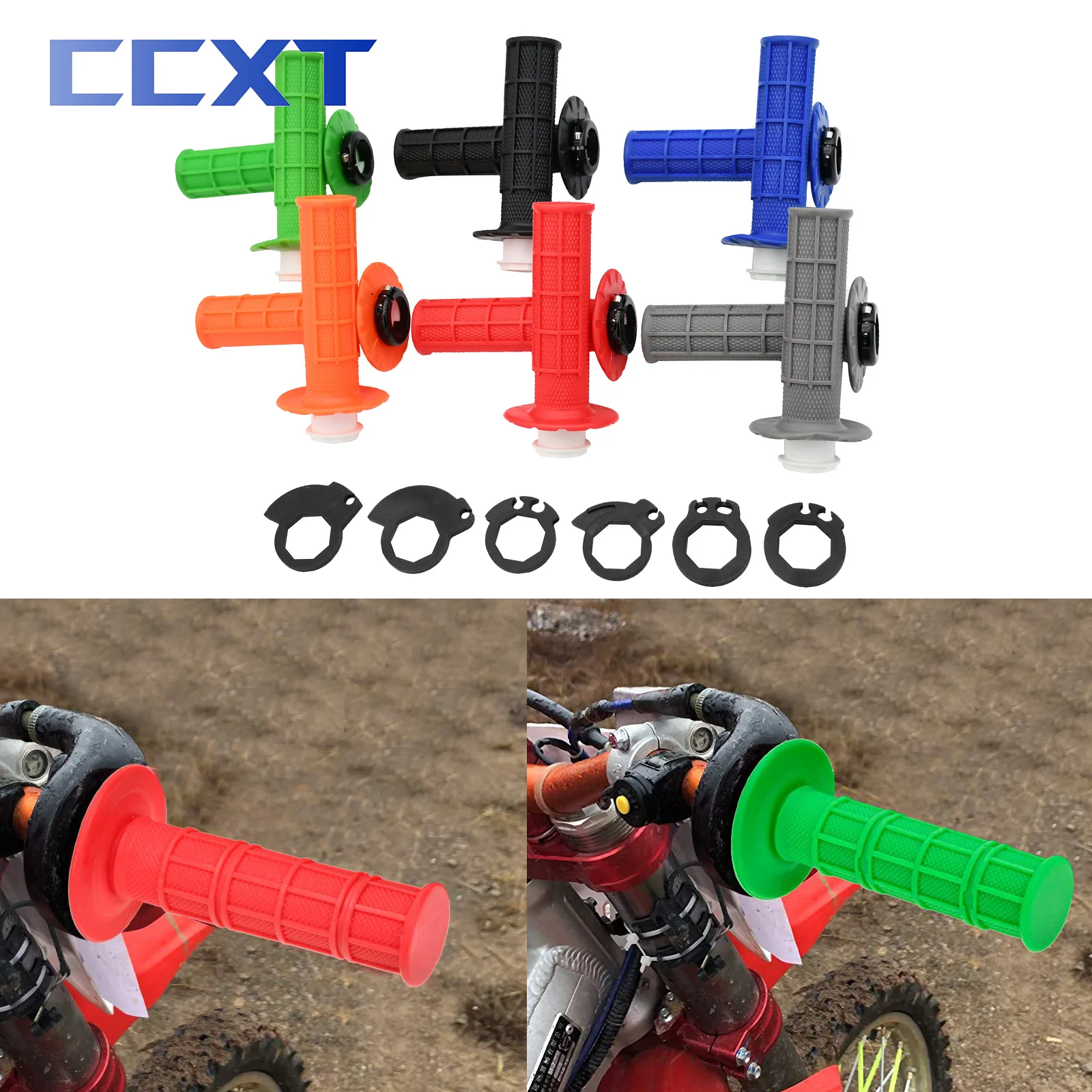 Motocross-Handlebar-Grips-Locking-Mechanism-Six-Wheels-Snap-Into-Cam ...
