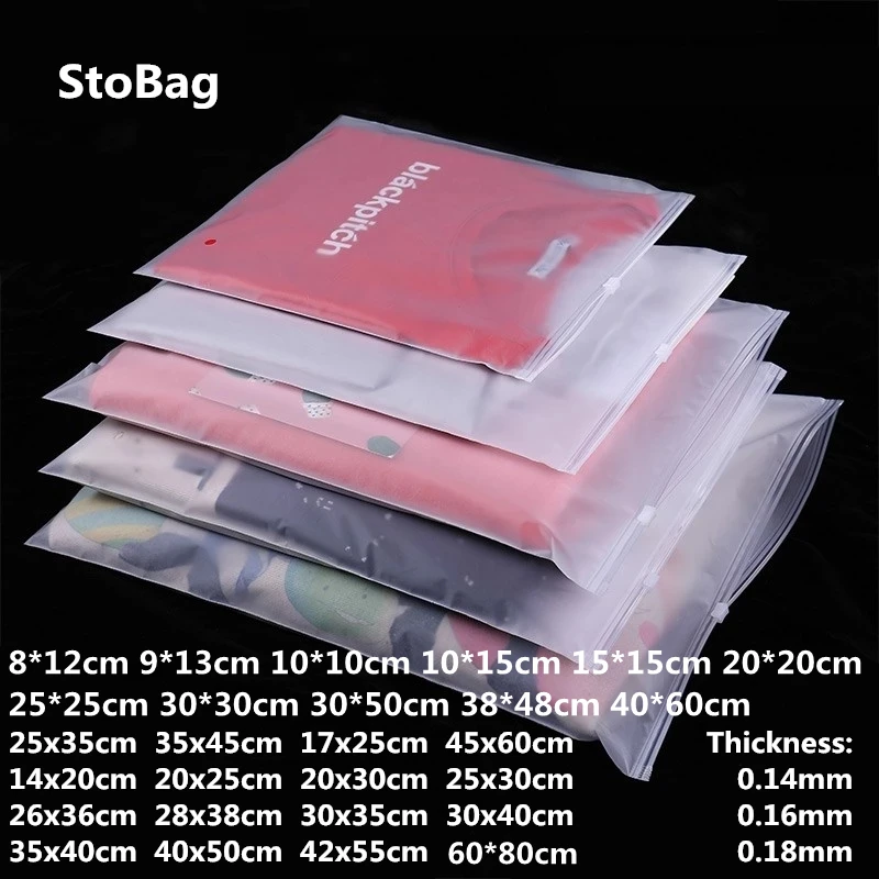StoBag 10pcs Double Face Frosted Zipper Lock Self Seal Bags For Home ...