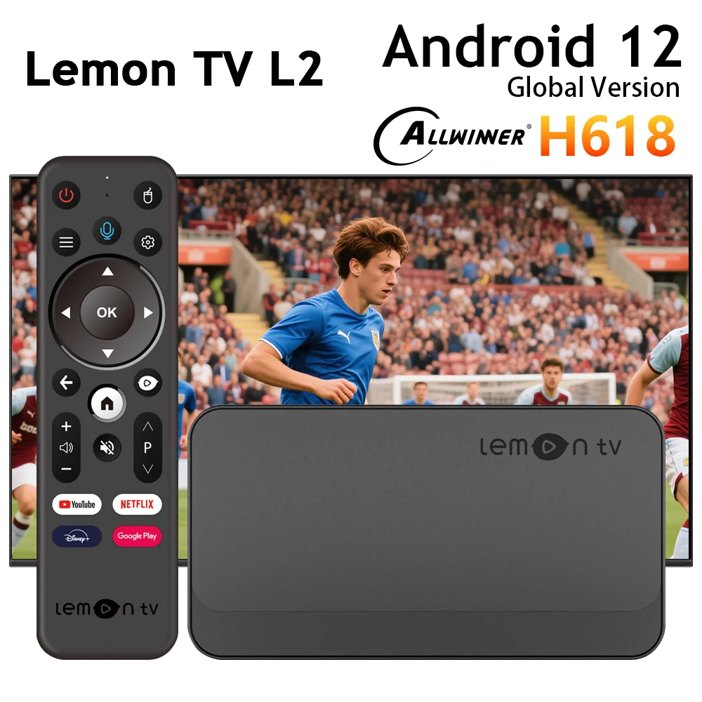 Lemon TV L2 Android 12 TV BOX Allwinner H618 Quad 4K WiFi6 Voice Remote ...
