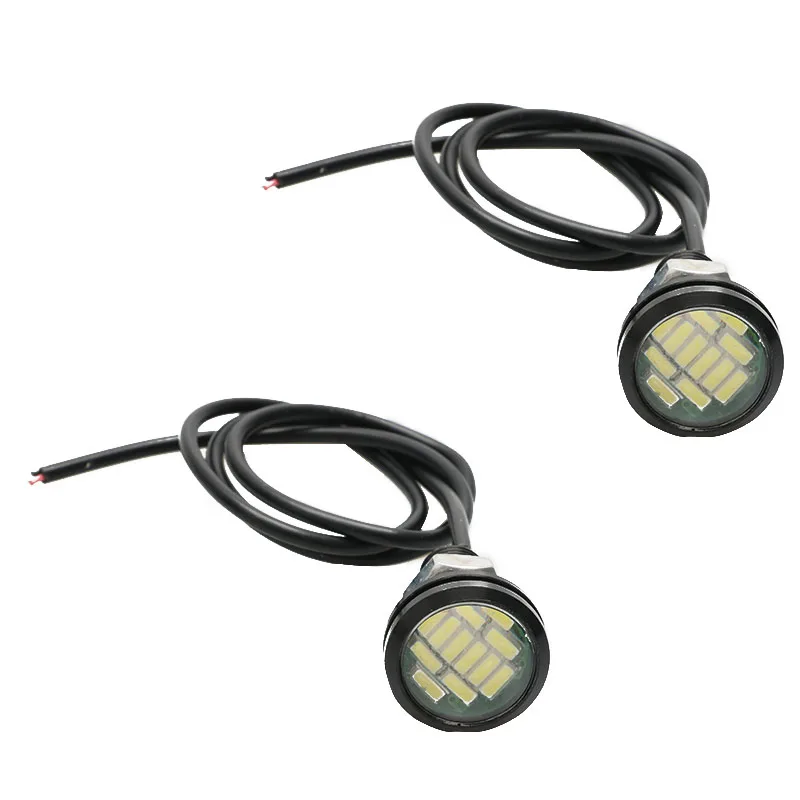 2PCS 12V/24V Water-proof LED Lamp Hawkeye Metal Convex Lens High Power ...