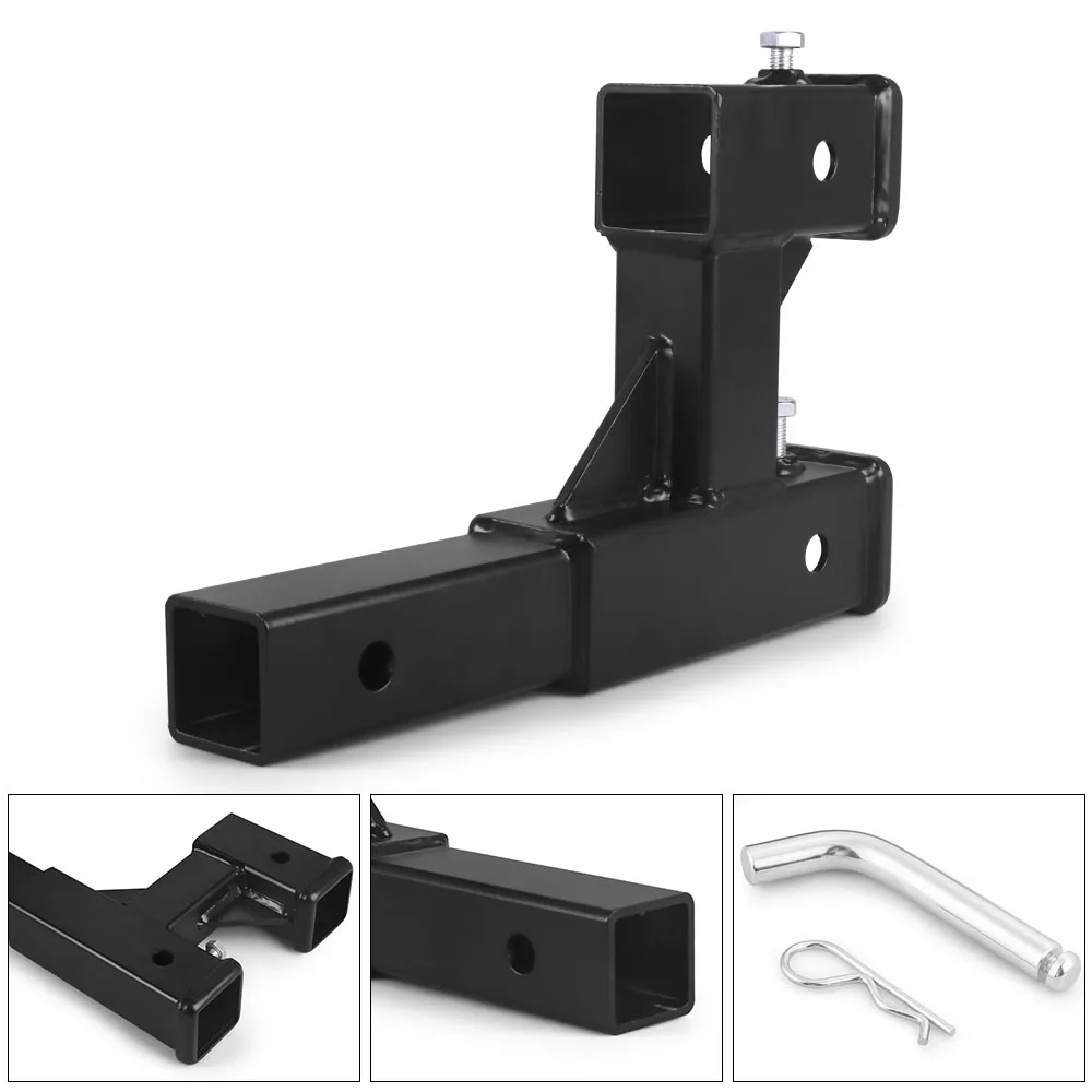 2 Inch Dual Truck Trailer Hitch Receiver Rise Drop Adapter Extender ...